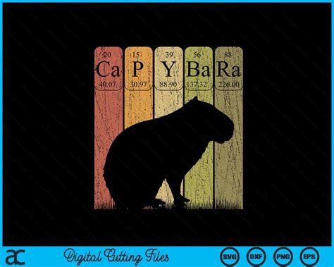 Capybara Periodic Table Elements Capybara Retro Rodent Svg Png Files