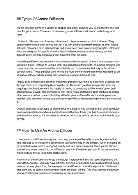 Aroma Diffuser Working Principle At Claire Grissom Blog