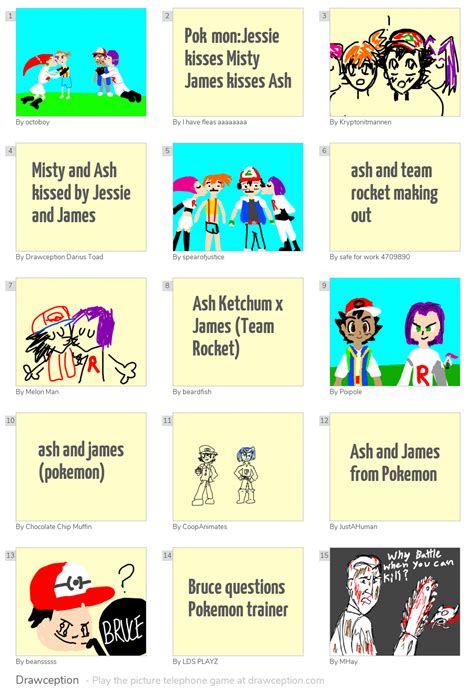 Pokémonjessie Kisses Misty James Kisses Ash Drawception