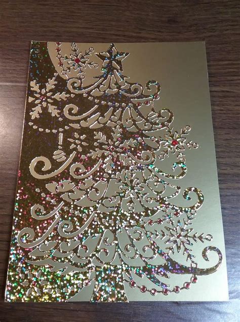 Glitter Christmas Tree Card Diy Christmas Card Ideas Festive Holiday