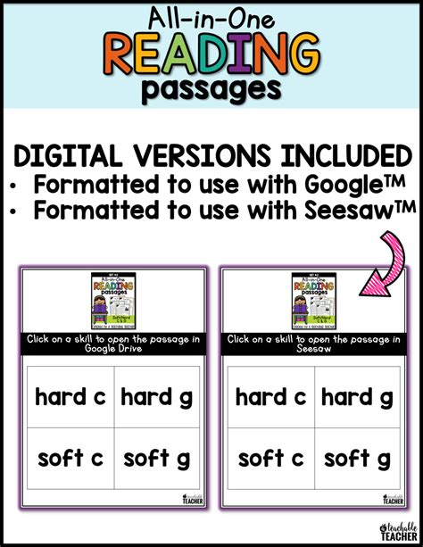Hard And Soft C And G All In One Reading Passages Phonics