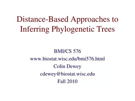 PPT Distance Based Approaches To Inferring Phylogenetic Trees PowerPoint Presentation ID
