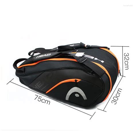 6 Piece Tennis Racket Bag Hard Shell Sports Bag With Large