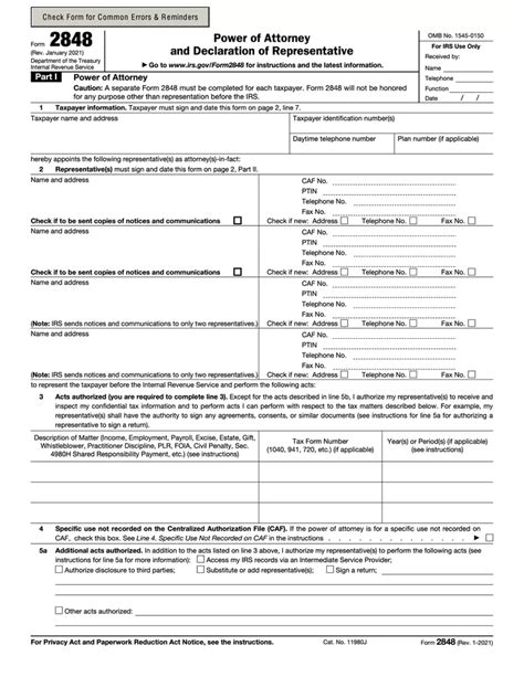 The Purpose Of Irs Form 2848