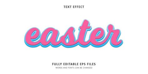 Premium Vector Easter 3d Editable Text Effect
