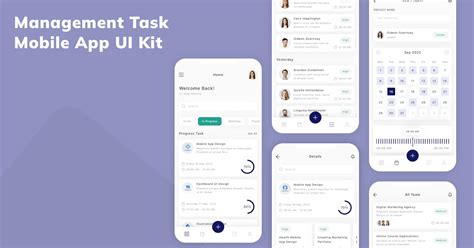 Kit De Interfaz De Usuario De La Aplicación Móvil Management Task Kits