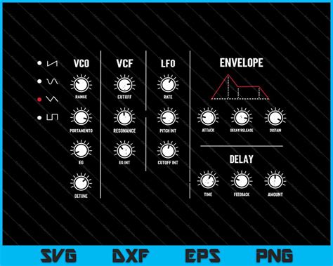 Retro Synthesizer Analog Synth Buttons Dj Studio Svg Png Files