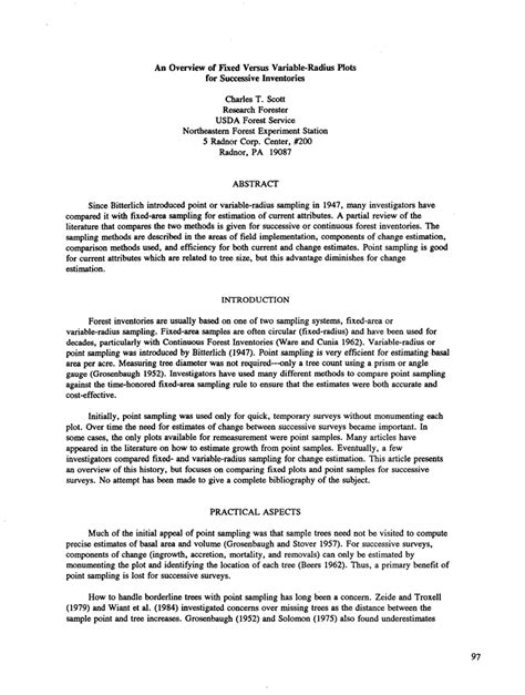 PDF An Overview Of Fixed Versus Variable Radius Plots For Successive Inventories