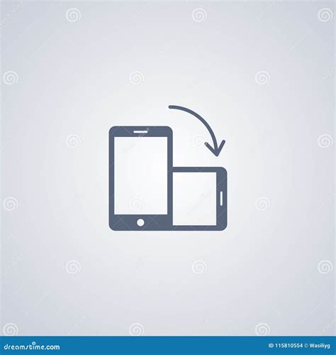 Rotate Smartphone Icon Vector Mobile Screen Rotation Illustration Symbol Horisontal Or