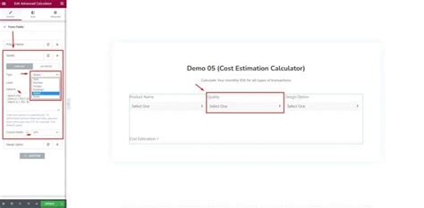 Make Cost Estimation Calculator Using Elementor And Element Pack