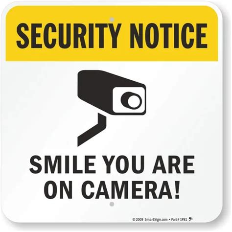 Smartsign Security Notice Smile You Are On Camera Letrero Envío Gratis