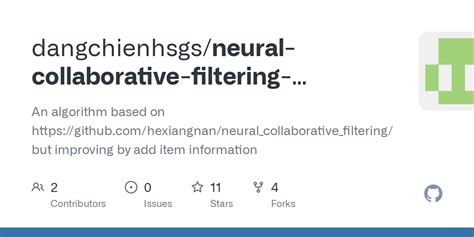 Github Dangchienhsgsneural Collaborative Filtering Advance An