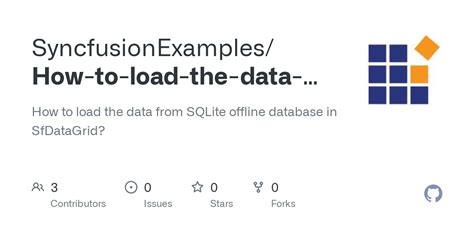 Github Syncfusionexampleshow To Load The Data From Sqlite Offline Database In Sfdatagrid How