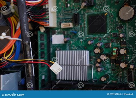 Computer Interior Cables Ram And Motherboard Stock Image Image Of Keyboard Play 255263285