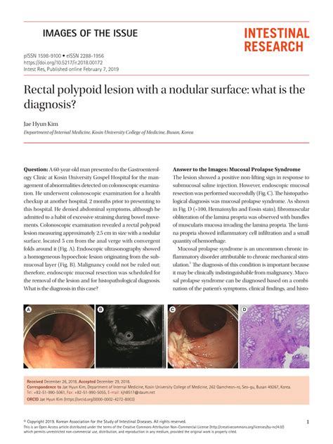 Pdf Rectal Polypoid Lesion With A Nodular Surface What Is The Diagnosis