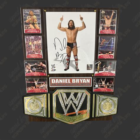 Daniel Bryan Signed Wood Plaque With Belt Signed By Superstars