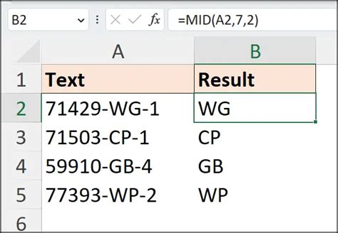 Excel Mid Function Computergaga