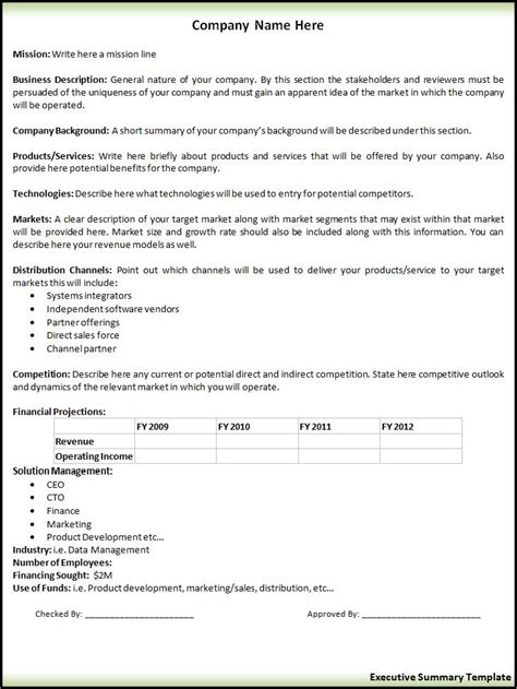 Executive Summary Design Free Word Templates