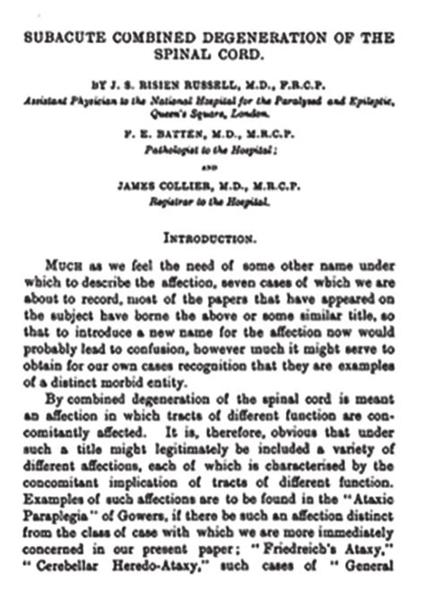 Frederick Batten 1865 1918 Father Of Paediatric Neurology Acnr