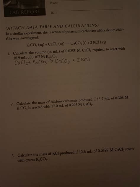 Solved Name Lab Report Date Attach Data Table And