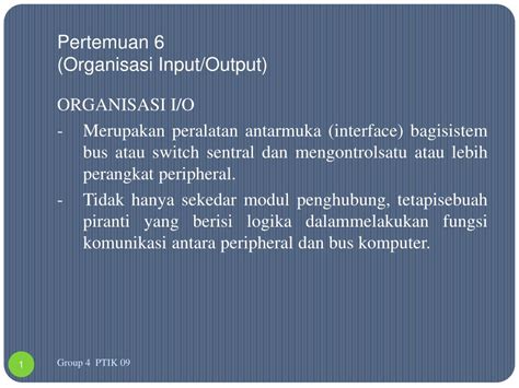 Ppt Pertemuan 6 Organisasi Inputoutput Powerpoint Presentation