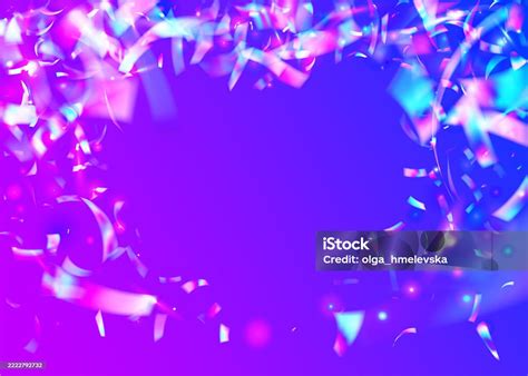 카니발 효과 추상 포스터 네온 글리터 디스코 색종이 조각 눈부심 무지개 빛깔의 뱀 모양 핑크 라이트 리본 호일 패턴입니다 레인보우 페이퍼 퍼플 카니발 효과 겨울에 대한 스톡