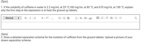 solved data and report submission extraction of caffeine