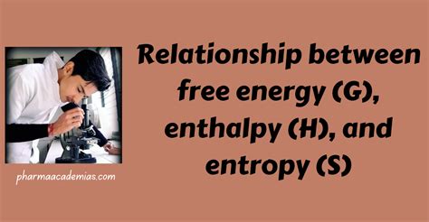 Relationship Between Free Energy G Enthalpy H And Entropy S