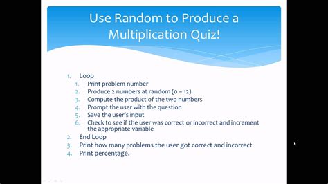 Java Random Numbers A Multiplication Quiz Engine Youtube