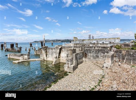 Ruins Of The Old Dickman Mill At Dickman Mill Park Tacoma Wa Stock