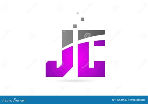 Pink Grey Alphabet Letter Combination Jc J C For Logo Icon Design Cartoon Vector Cartoondealer
