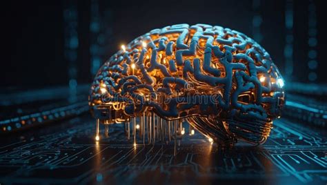 Neural Circuit And Electronic Cyber Brain Computing System Stock Illustration Illustration Of