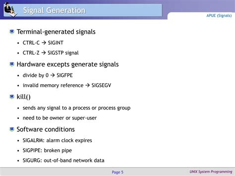 Ppt Linuxunix Programming Apue Signals Powerpoint Presentation