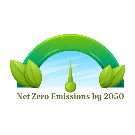premium vector measuring pointer as a symbol net zero emissions by 2050 net zero and carbon