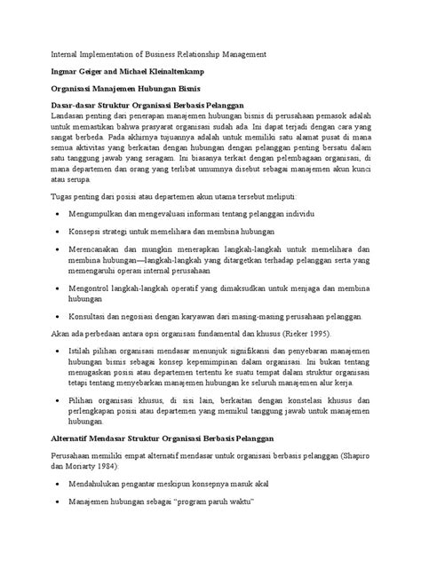Internal Implementation Of Business Relationship Management Pdf