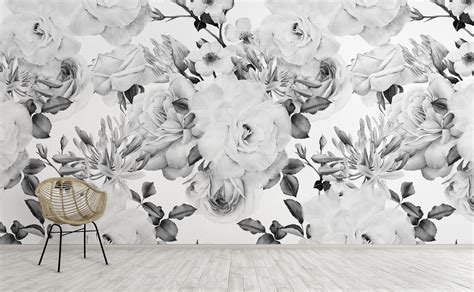 Black And White Flower Wallpaper