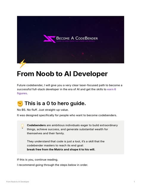 From Noob To Ai Developer Pdf Computing