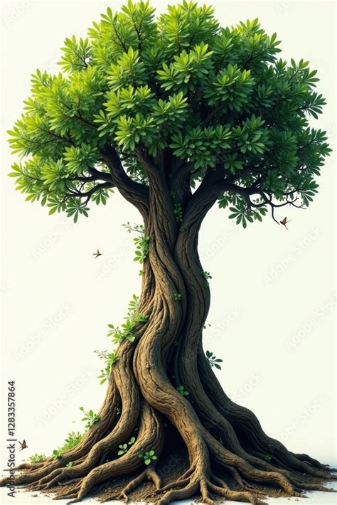 Intertwined Tree Roots Forming A Humanoid Shape Design Element