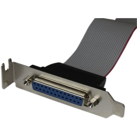 Low Profile 16in Parallel Port Header Cable Adapter With Bracket Db25 F To Idc26