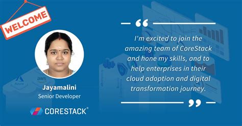 Excited To Welcome Jayamalini To Corestack As Senior Developer Jayamalini Were Delighted You