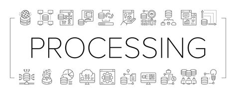 Premium Vector Digital Processing Collection Icons Set Vector