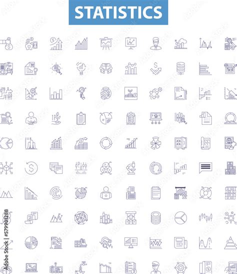 Statistics Line Icons Signs Set Statistics Data Analysis Samples