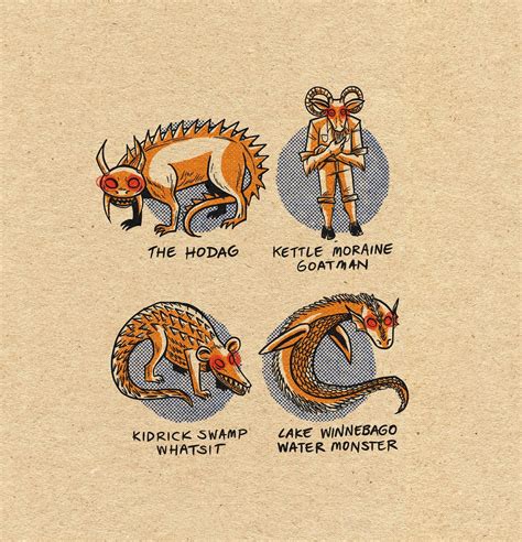 Famous Cryptids Of Wisconsin Print Etsy