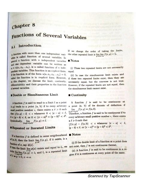 Function Of Several Variable Pdf