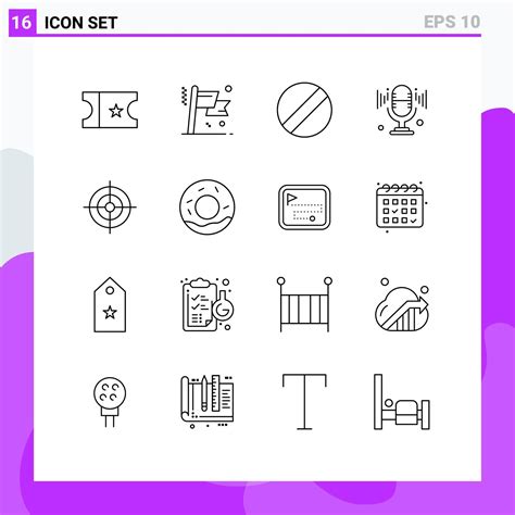 16 Universal Outlines Set For Web And Mobile Applications Map Donuts