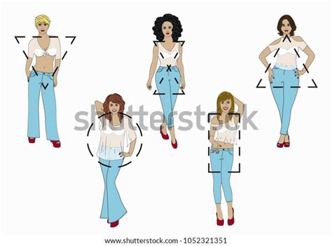 Vektor Stok Set Isolated Female Body Shape Types Tanpa Royalti 1052321351 Shutterstock
