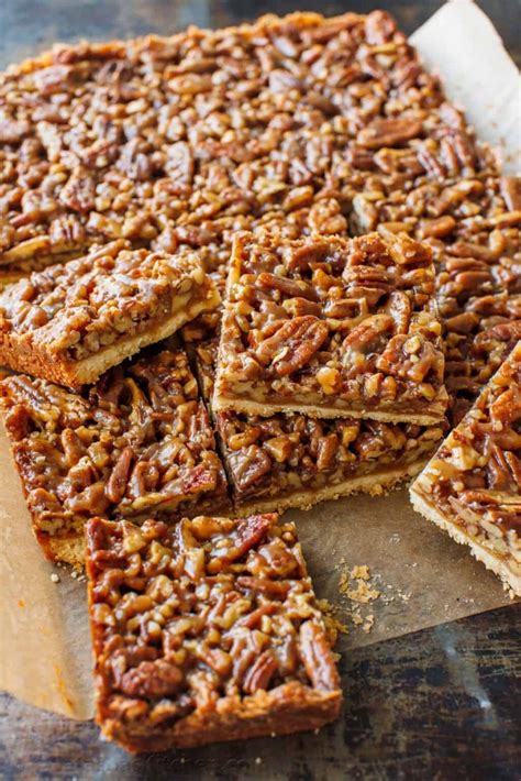 Pecan Pie Bars Are Loaded With Pecans In A Homemade Caramel Over A