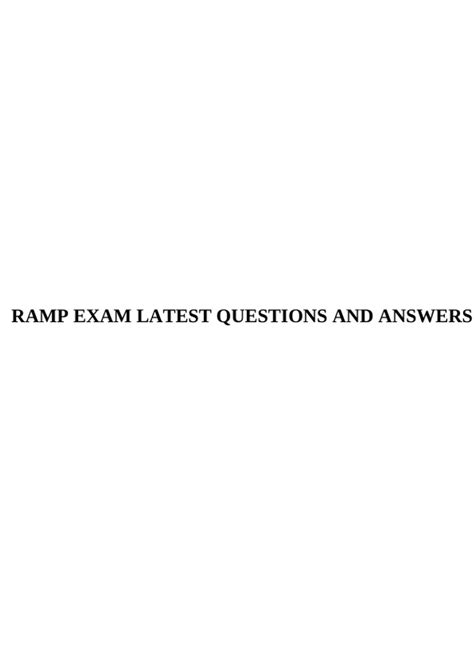 Ramp Quiz 1 50 Questions And 100 Correct Answers Updated