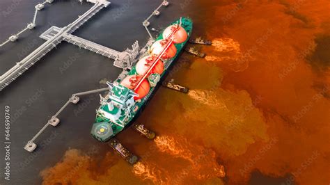 Oil Leak From Ship Oil Spill Pollution Polluted Water Surface Water