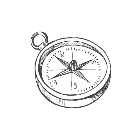 Premium Vector Hand Drawn Sketch Of Retro Compass Isolated On White